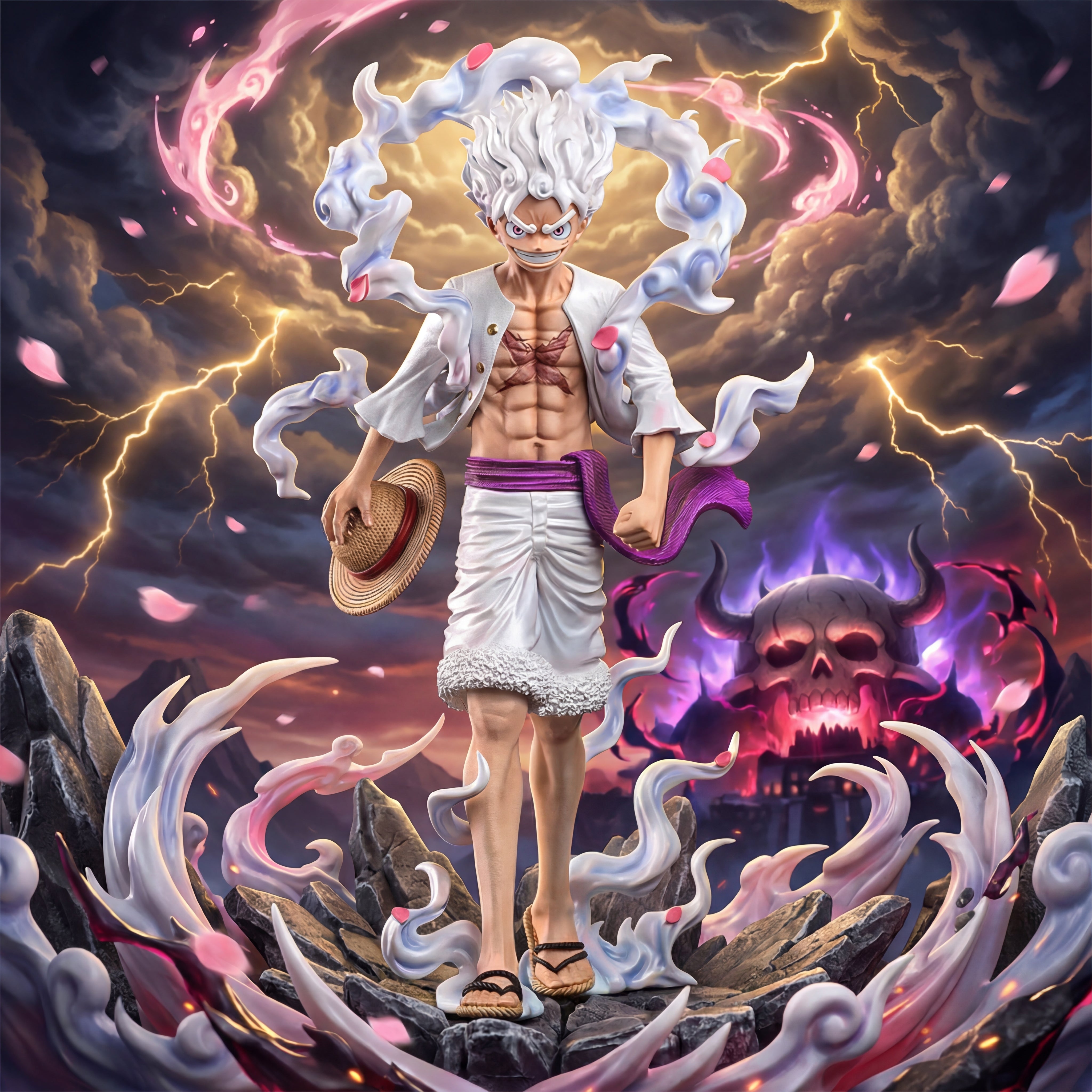 Monkey D. Luffy Gear 5 Awakened Walk Pose Action Figure | One Piece An ...